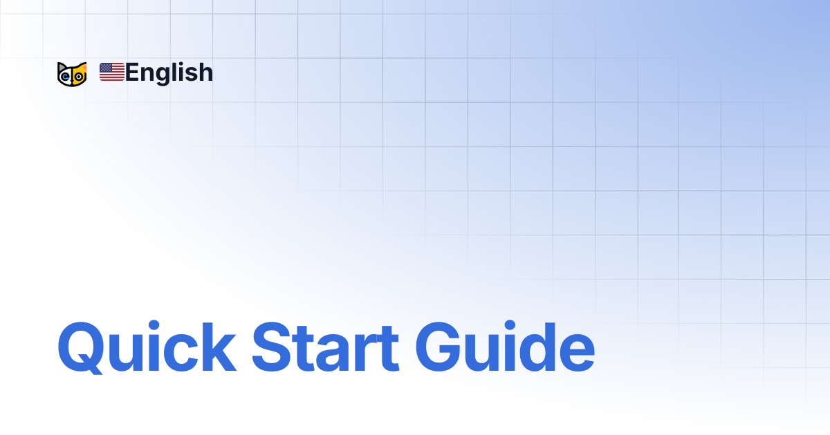 Quick Start Guide | 🇺🇸English